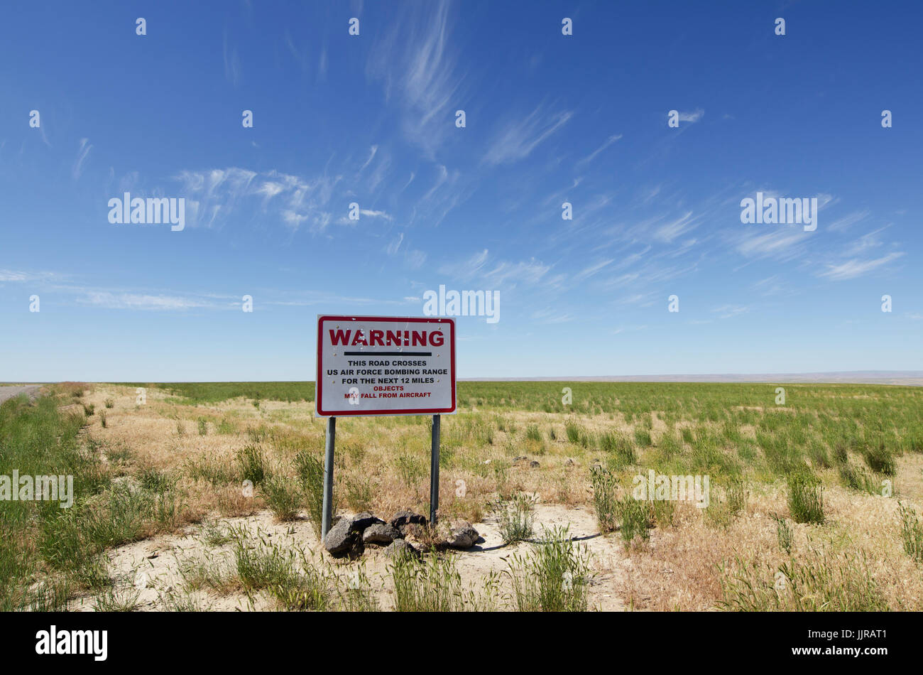 Air Force warning sign SW Idaho Stock Photo - Alamy