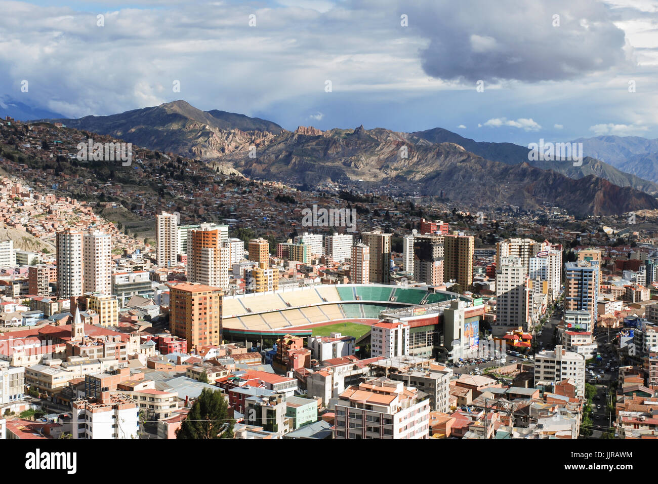 Panoramic view of La Paz from Killi Killi viewpoint. Bolivia, South ...