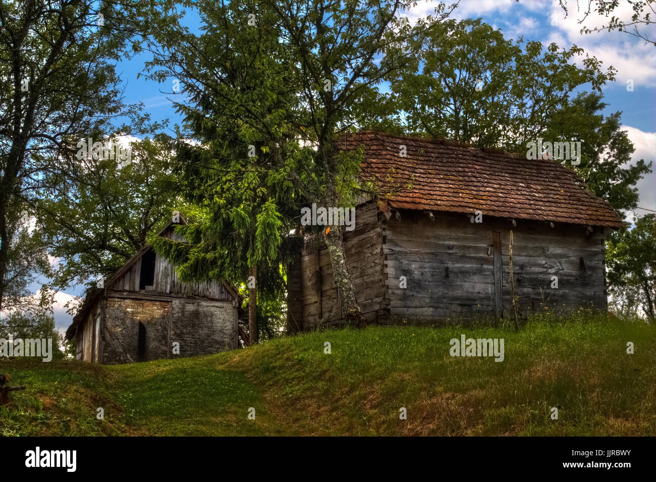Old rustic wooden cottage Stock Photo - Alamy