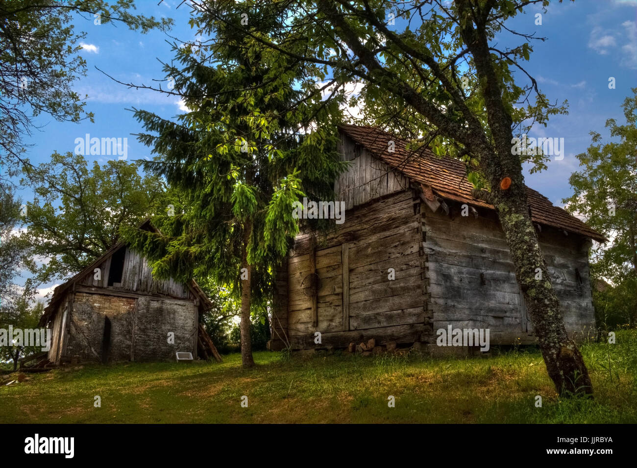 Old rustic wooden cottage Stock Photo - Alamy