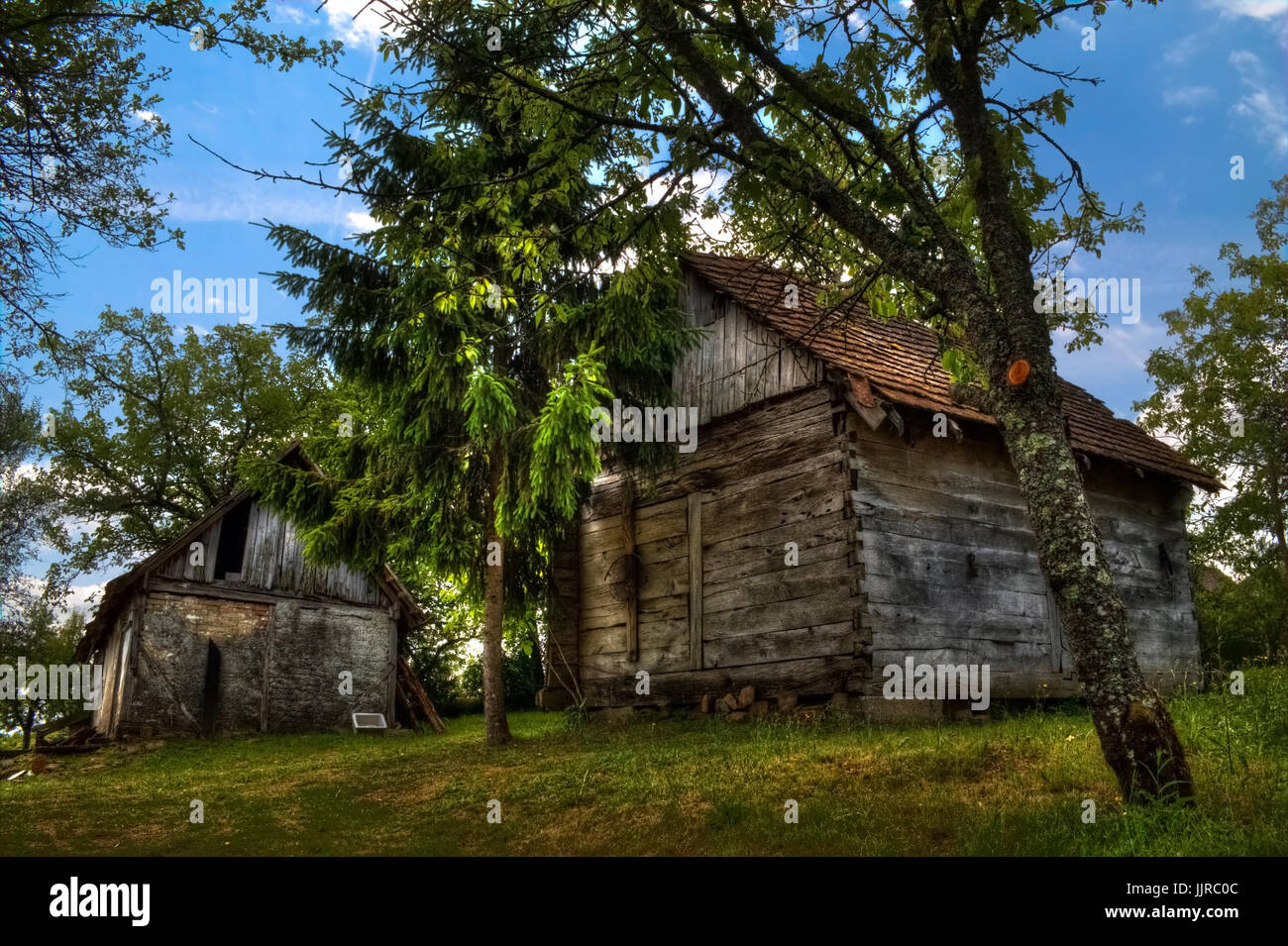 Old rustic wooden cottage Stock Photo - Alamy