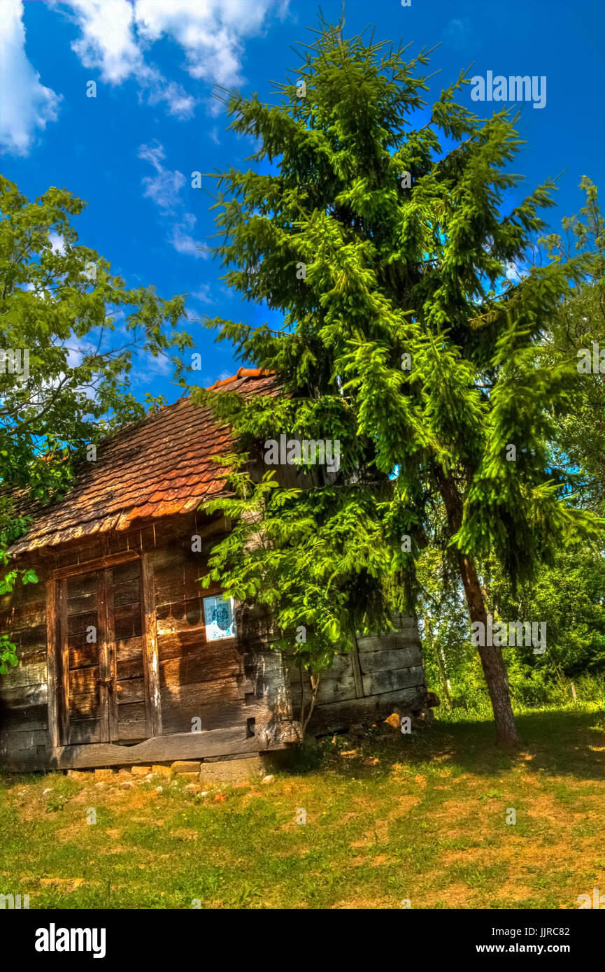 Old rustic wooden cottage Stock Photo - Alamy