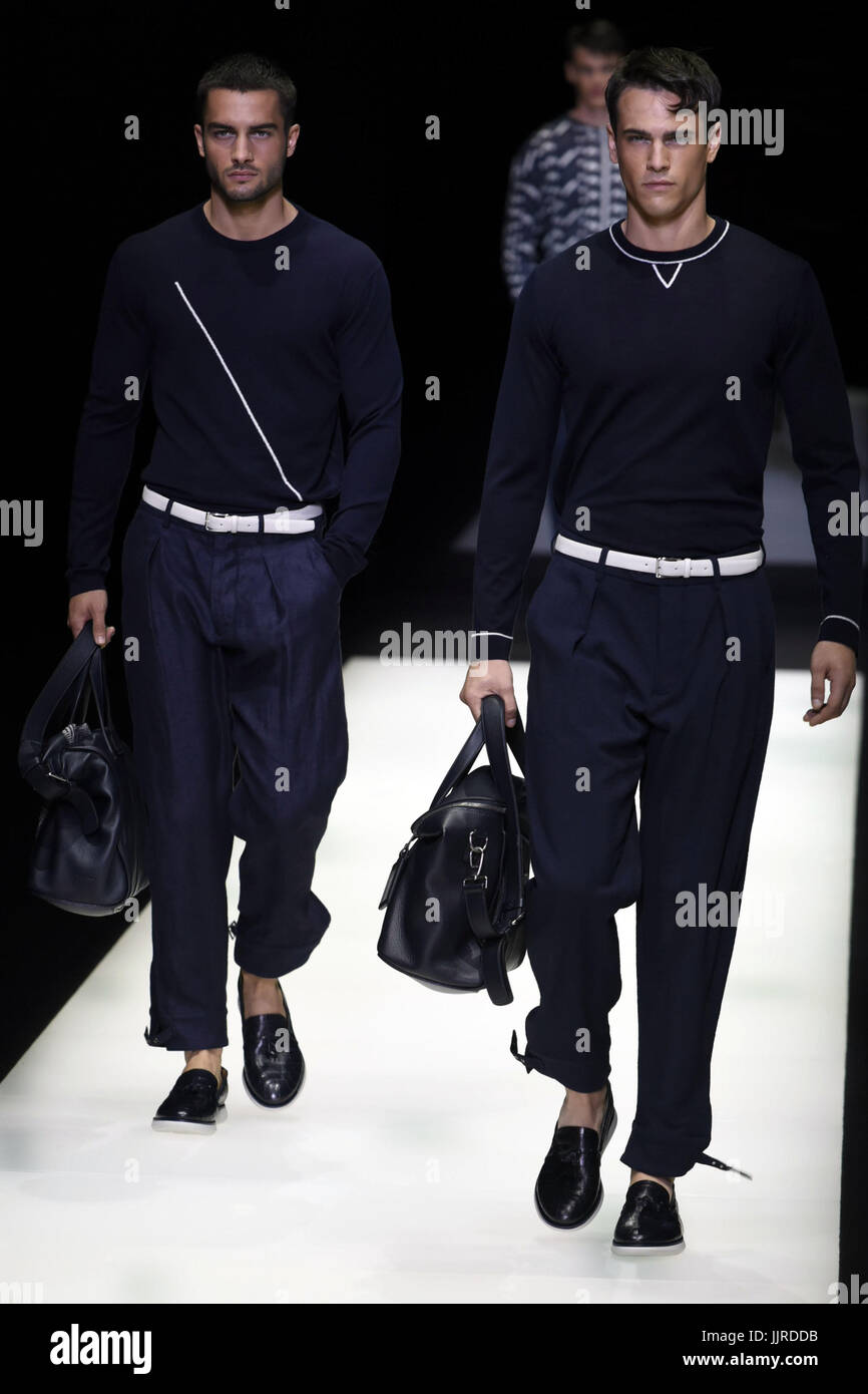 Milan Men's Fashion Week - Giorgio Armani - Catwalk Featuring: Model ...
