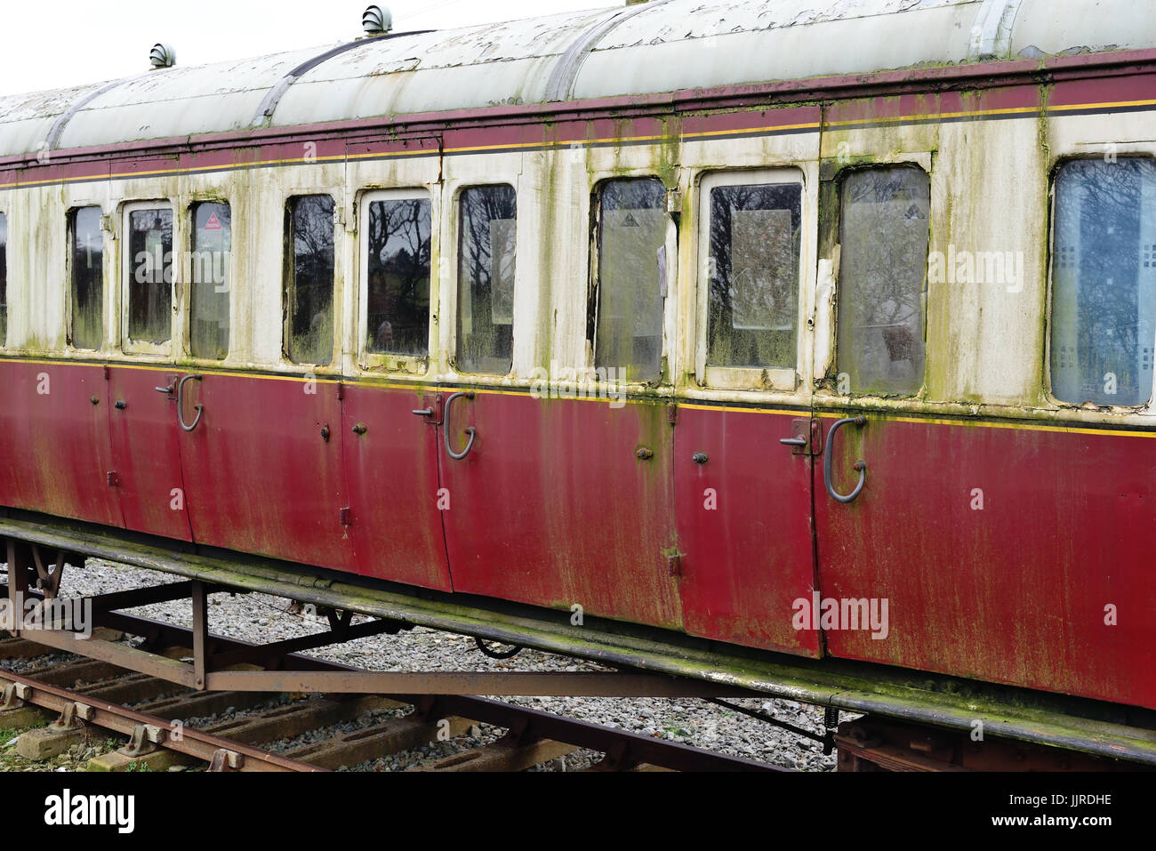 A dilapidated railway carriage awaiting restoration Stock Photo - Alamy