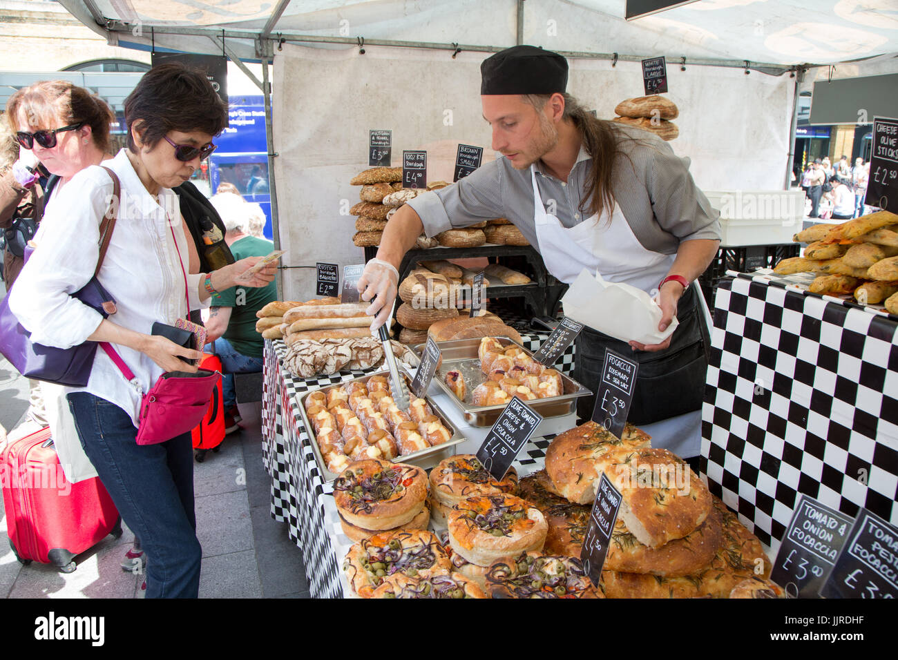 Market traders at King's Cross Real Food Market Stock Photo - Alamy