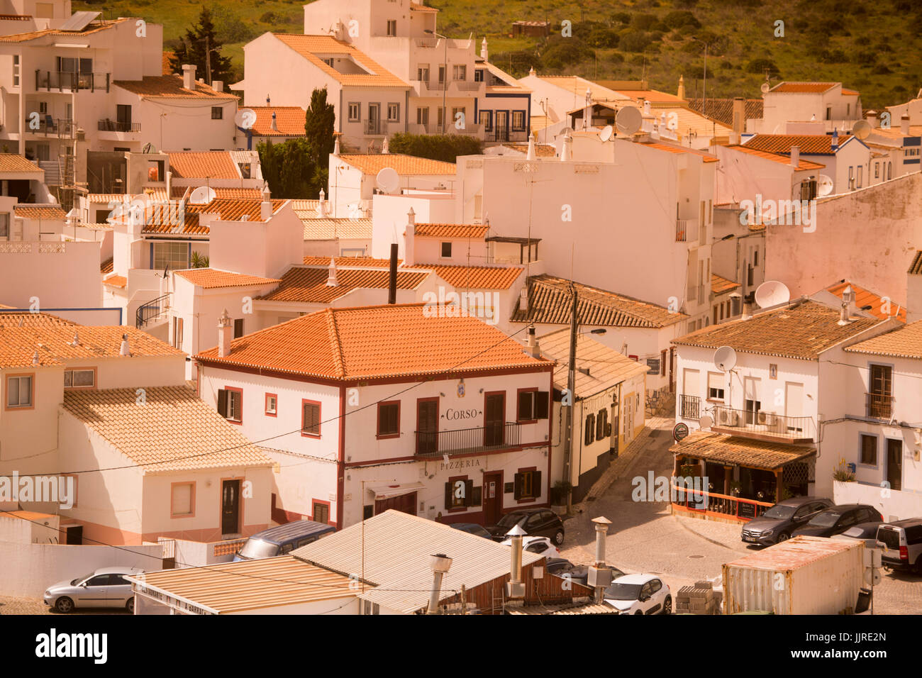 the village of Burgau at the Algarve of Portugal in Europe Stock Photo ...