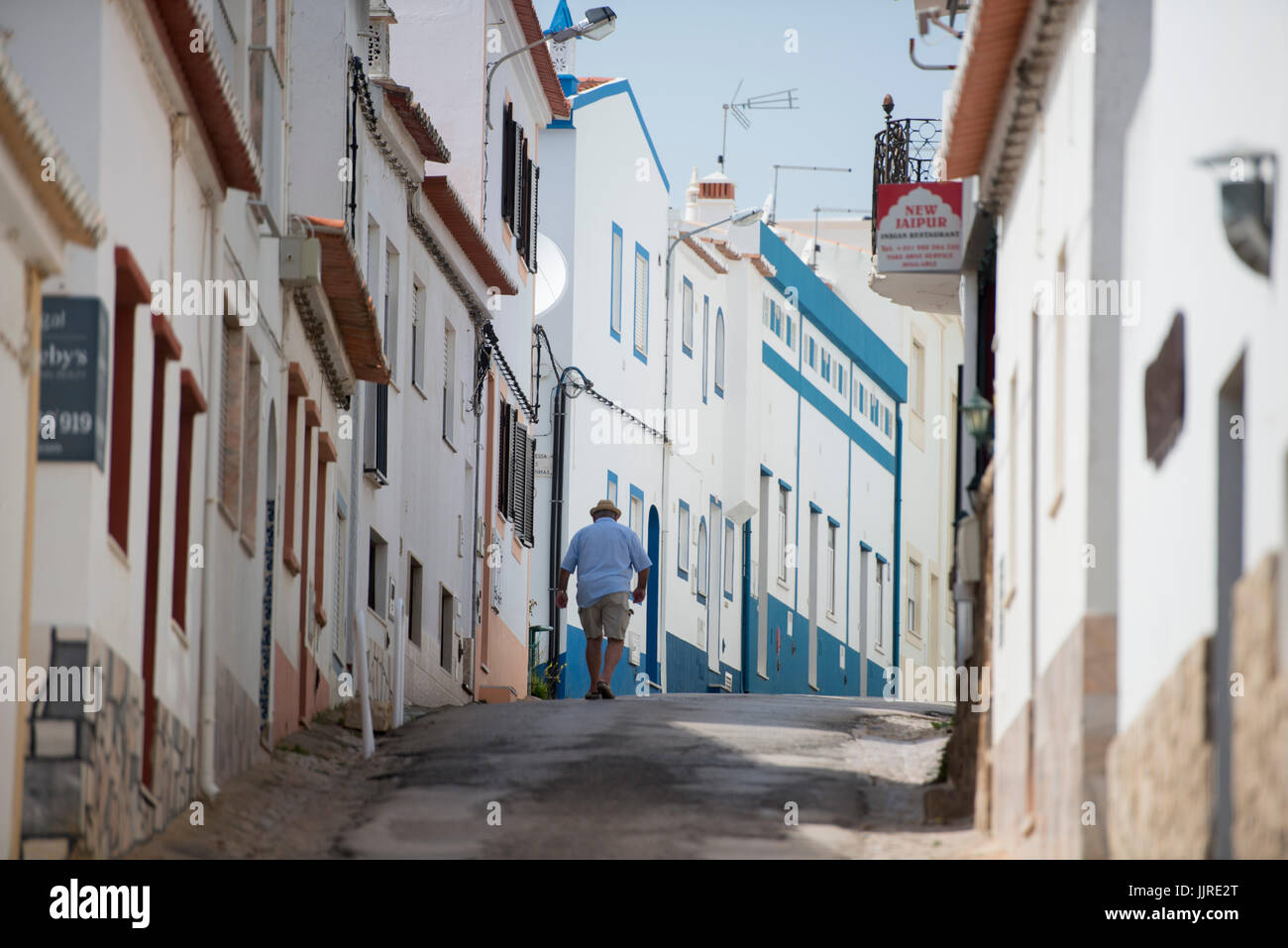 the village of Salema at the Algarve of Portugal in Europe Stock Photo ...