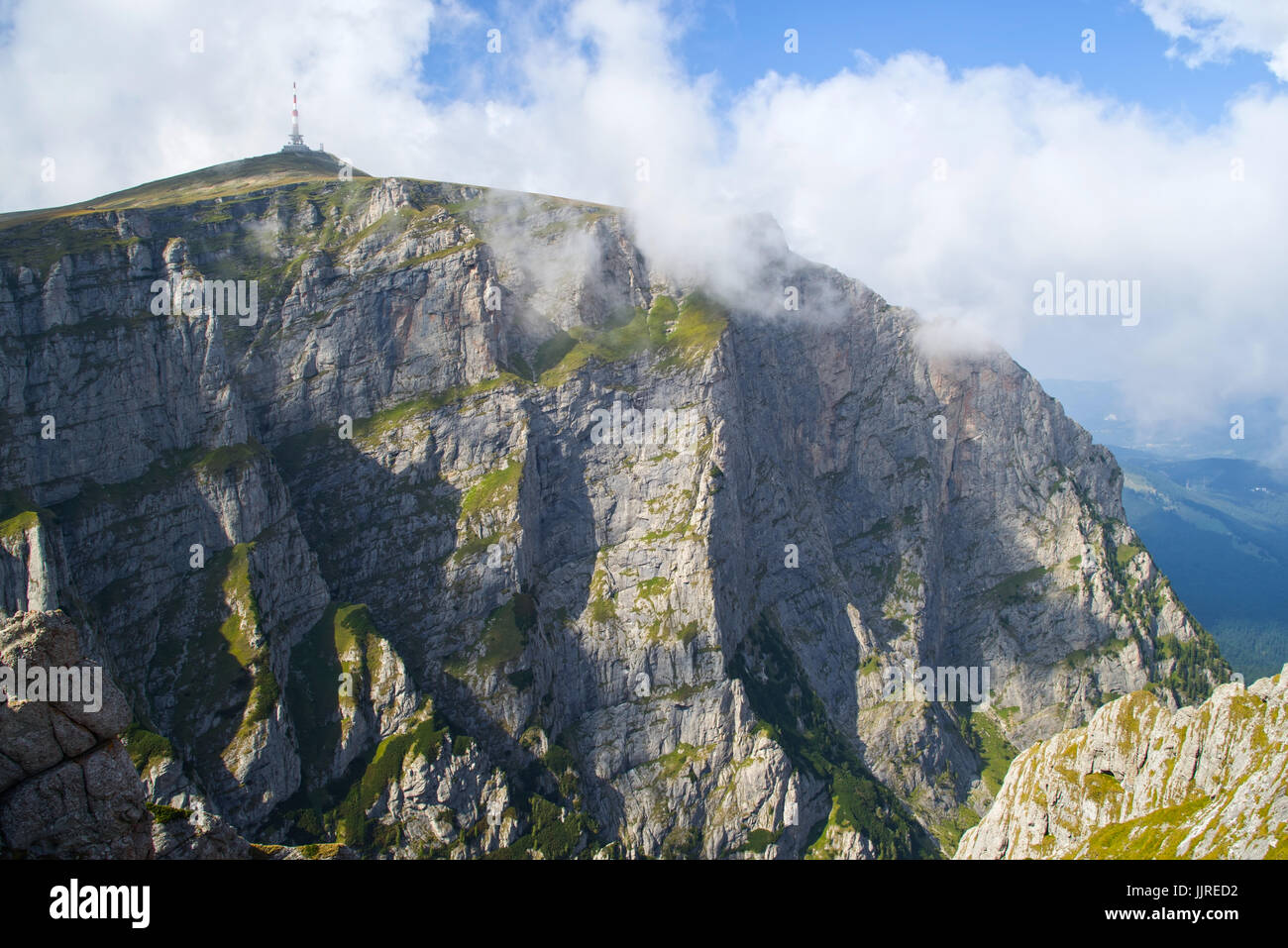 Beautiful view of Costila mountain peak and the vertical rock wall ...