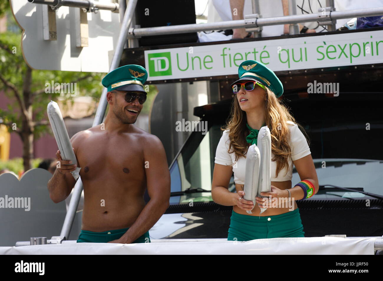 The TD Bank float in the Pride parade in Montreal Stock Photo - Alamy