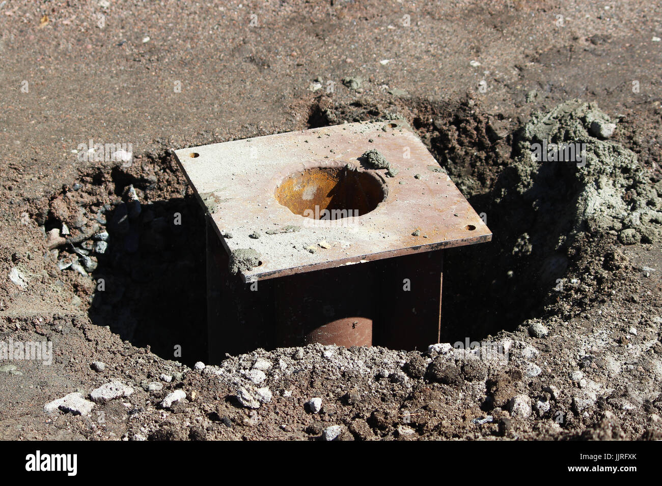 Metal element of the foundation of the support for fixing the traffic ...