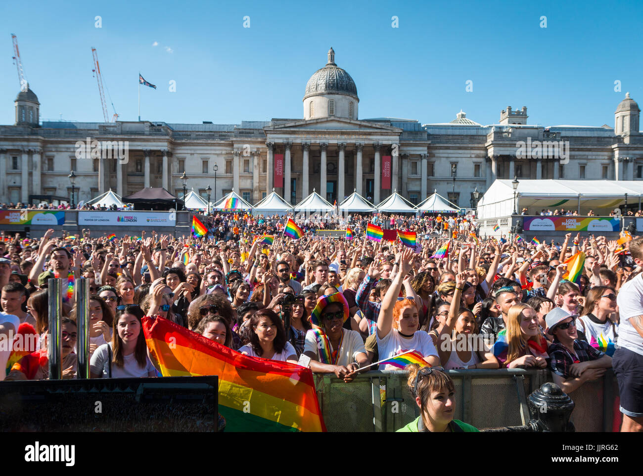 Pride in London 2017 - Trafalgar Square stage Stock Photo - Alamy