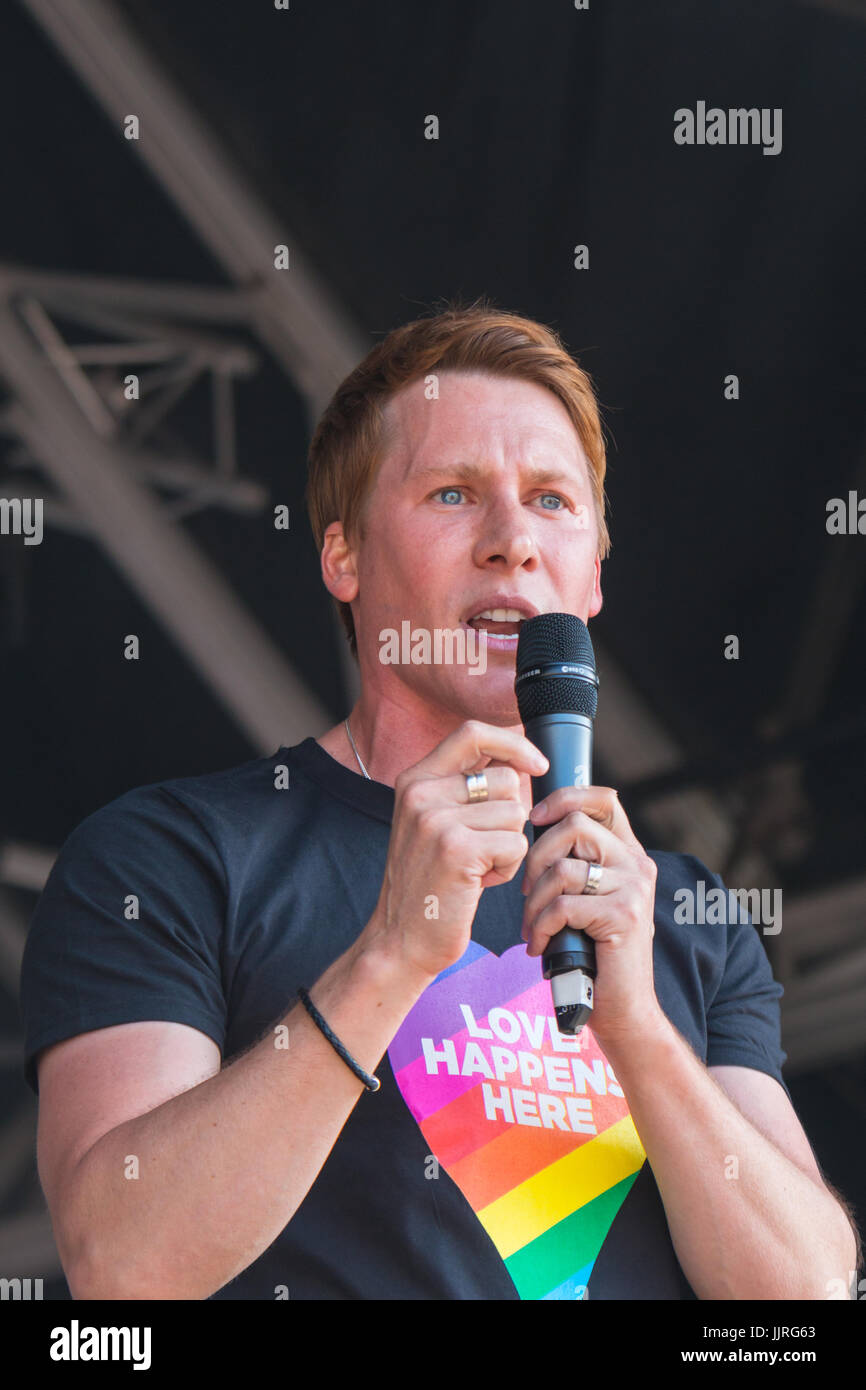 Dustin Lance Black at Pride in London 2017 - Trafalgar Square stage ...