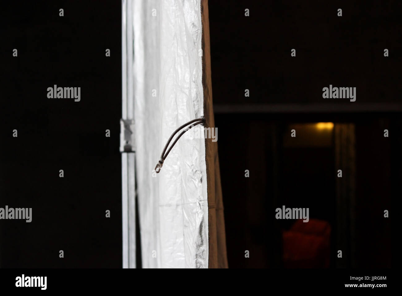 Professional large screen reflector is black and silver on the frame ...