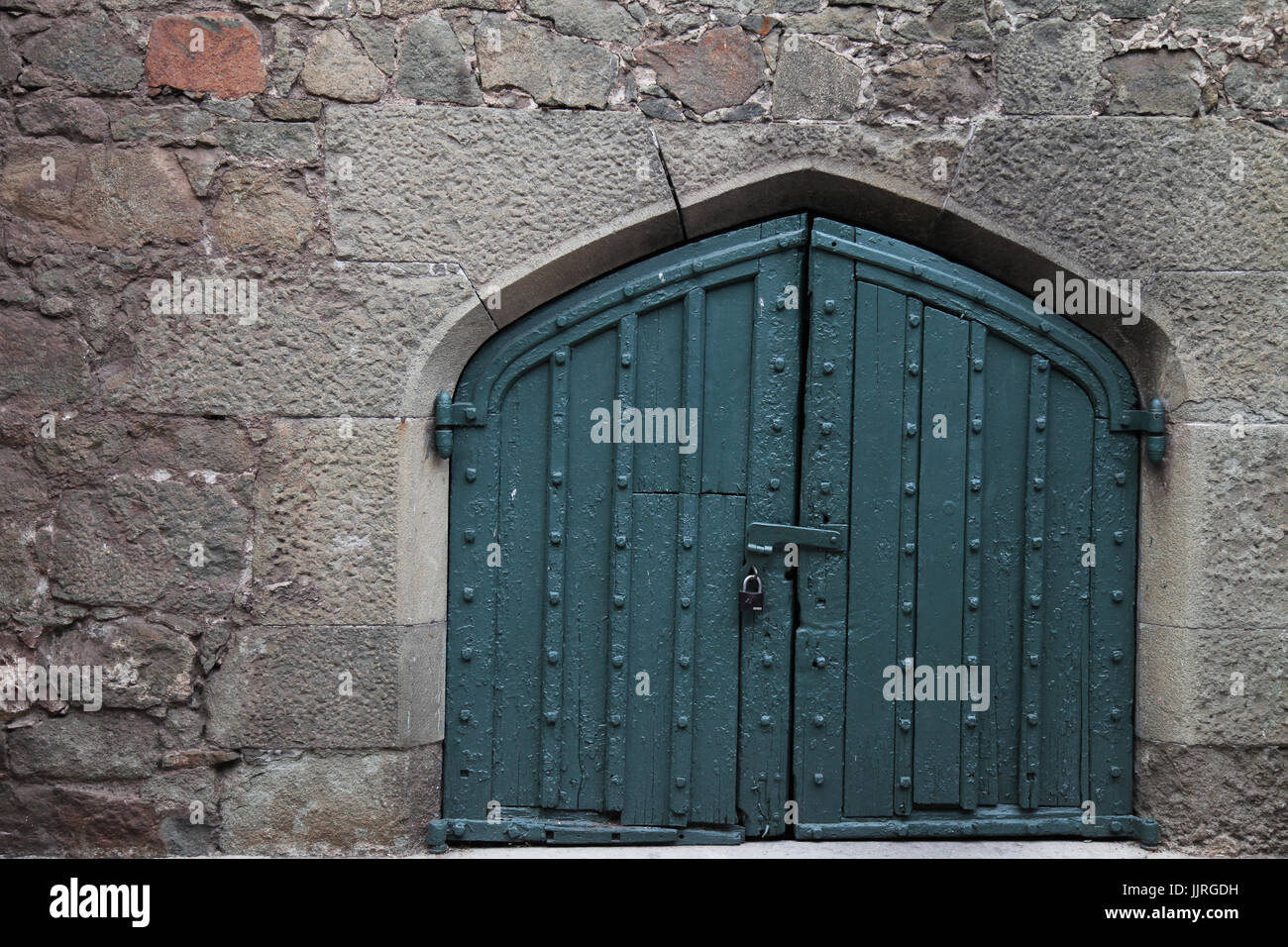 Ancient Stone Arch And Wooden Door High Resolution Stock Photography ...