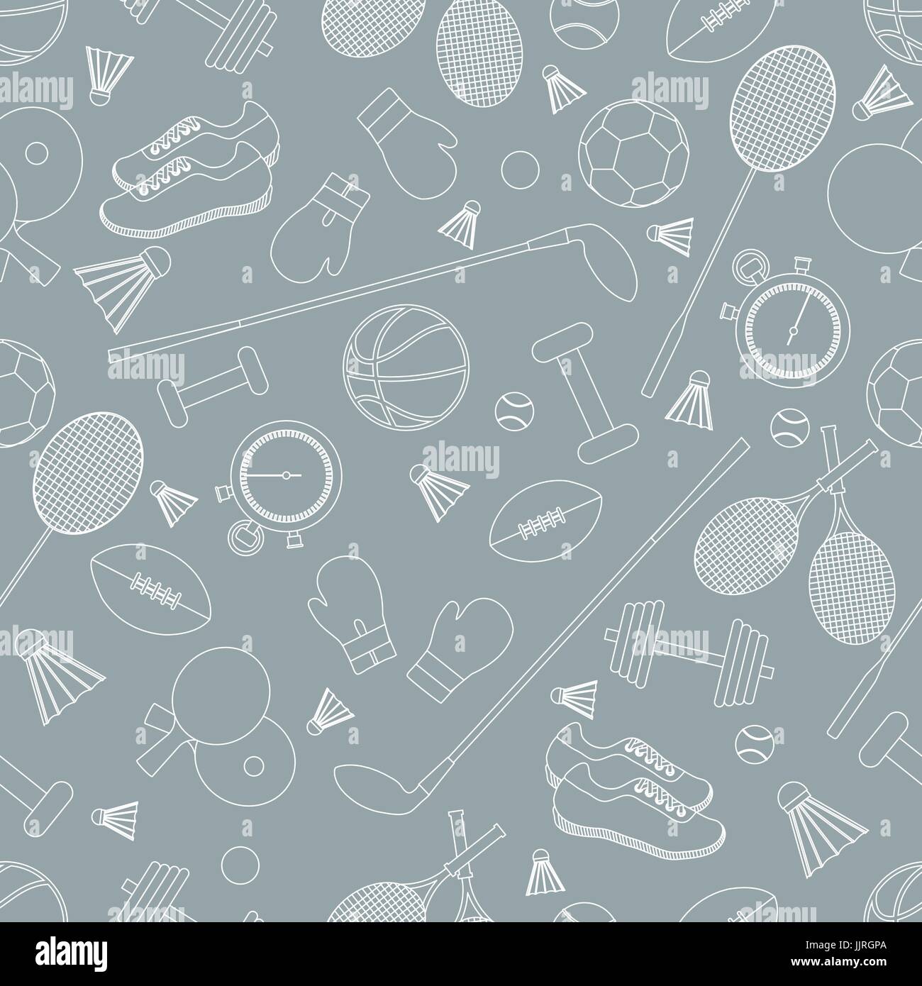 Seamless pattern on the sports theme. Vector illustration sports and ...