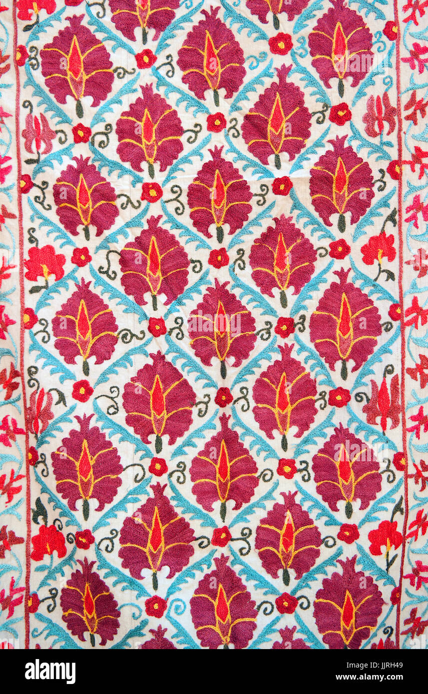 A beautiful Susani embroidery in Bukhara, Uzbekistan Stock Photo - Alamy