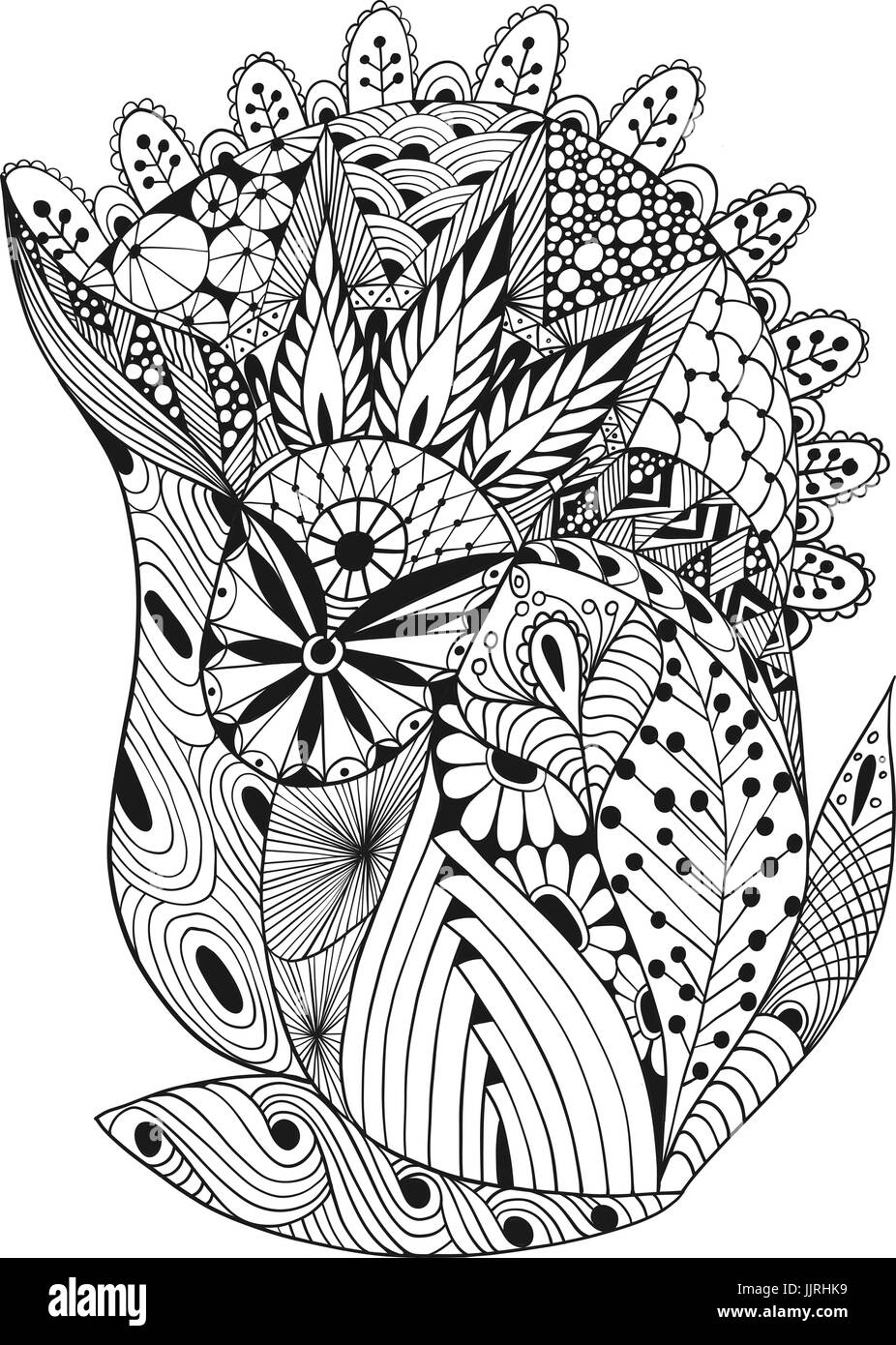Vector illustration spring doodles Black and White Stock Photos ...