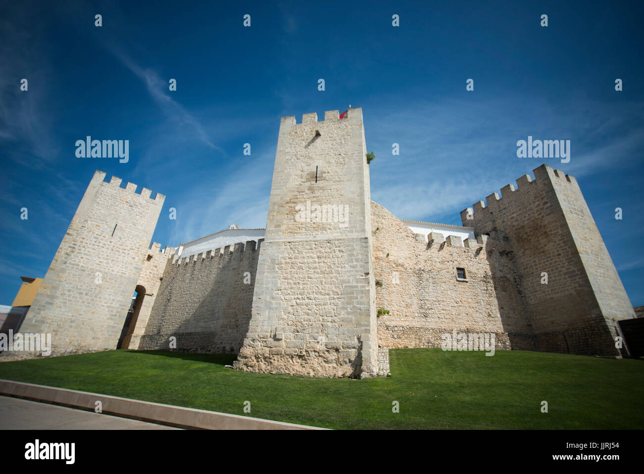 The castelo or fort in the town of Loule at the Algarve of Portugal in ...