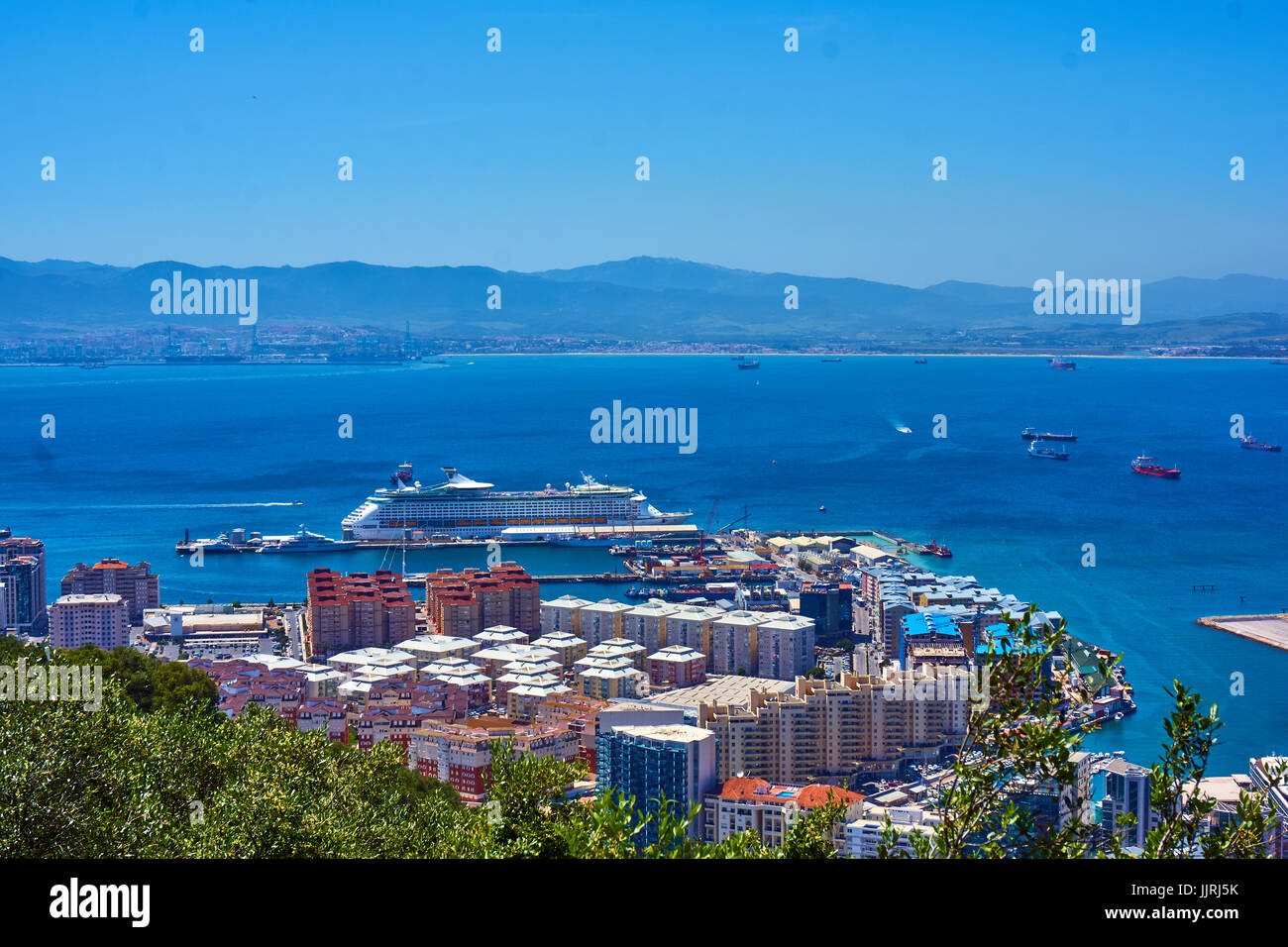 Aerial view of Gibraltar. Gibraltar capital of Gibraltar UK Stock Photo ...