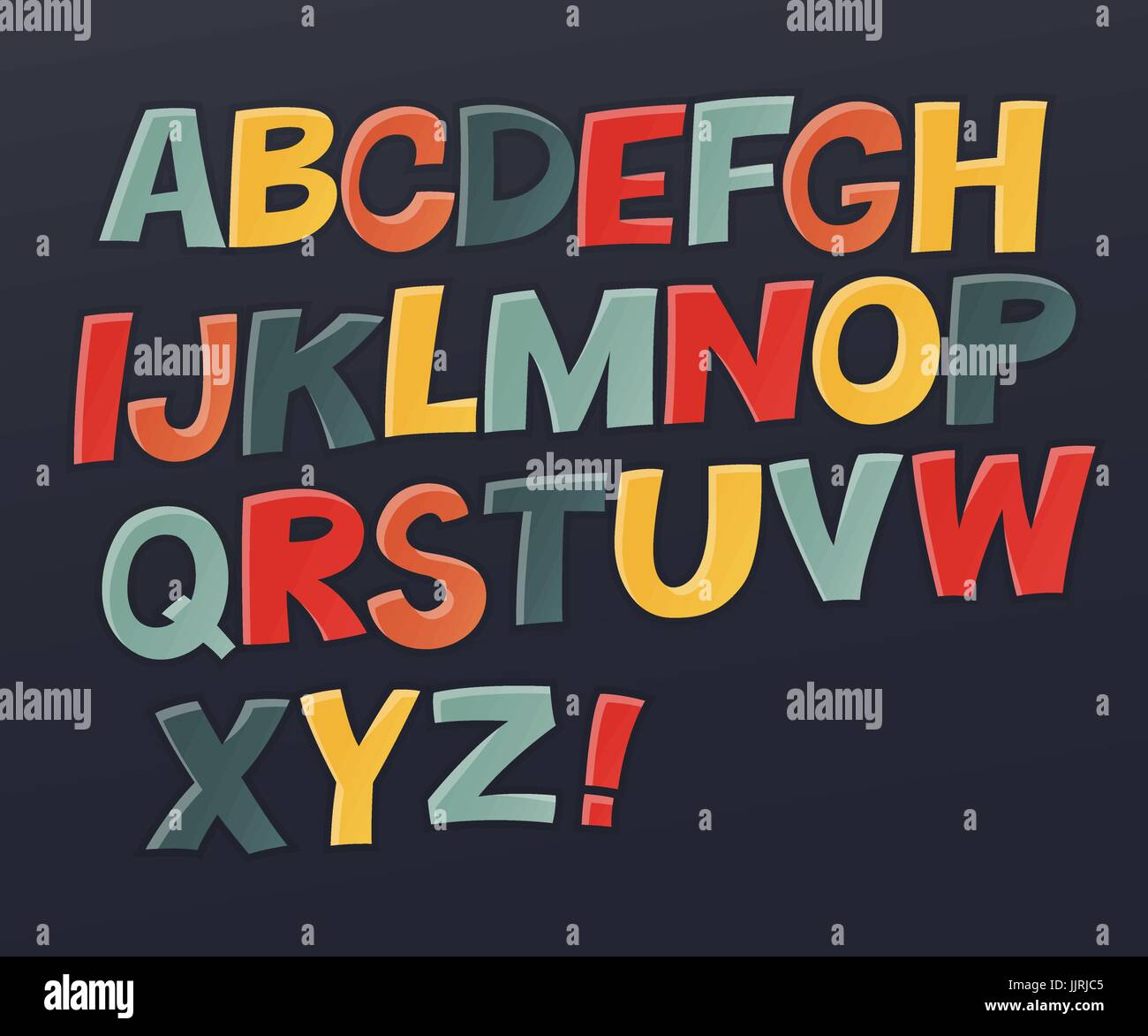 Comic colorful alphabet. Vector set. Comic text. Comics book style ...