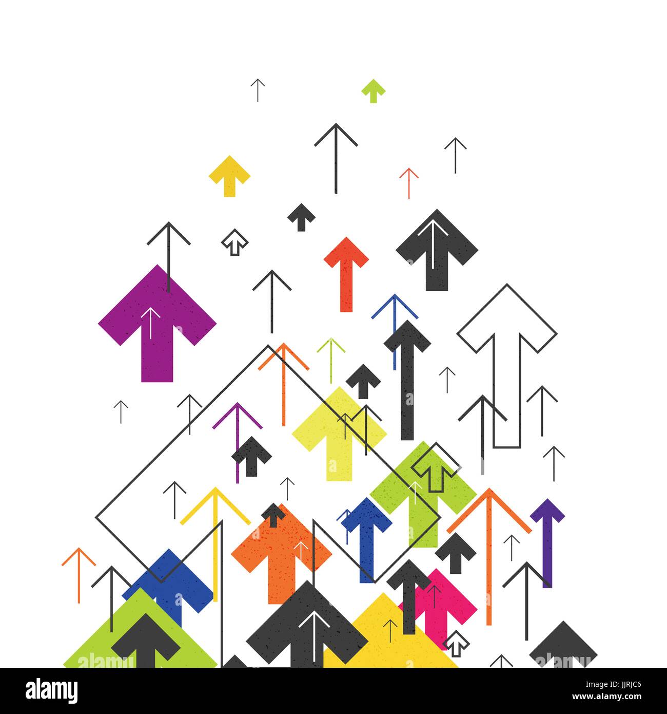 Arrows Up. Colorful arrows on white background. Abstract Success ...