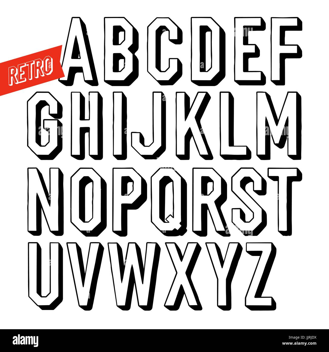 Handmade retro font sans serif hi-res stock photography and images - Alamy