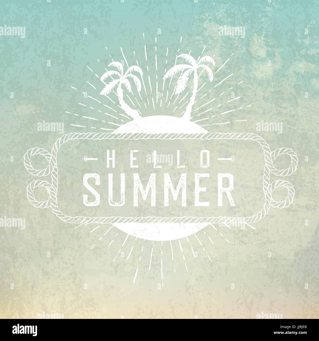 Hello, summer! Vintage poster for summer travel Stock Vector Image ...