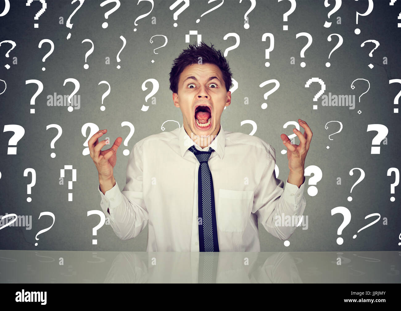 Man and question mark hi-res stock photography and images - Alamy