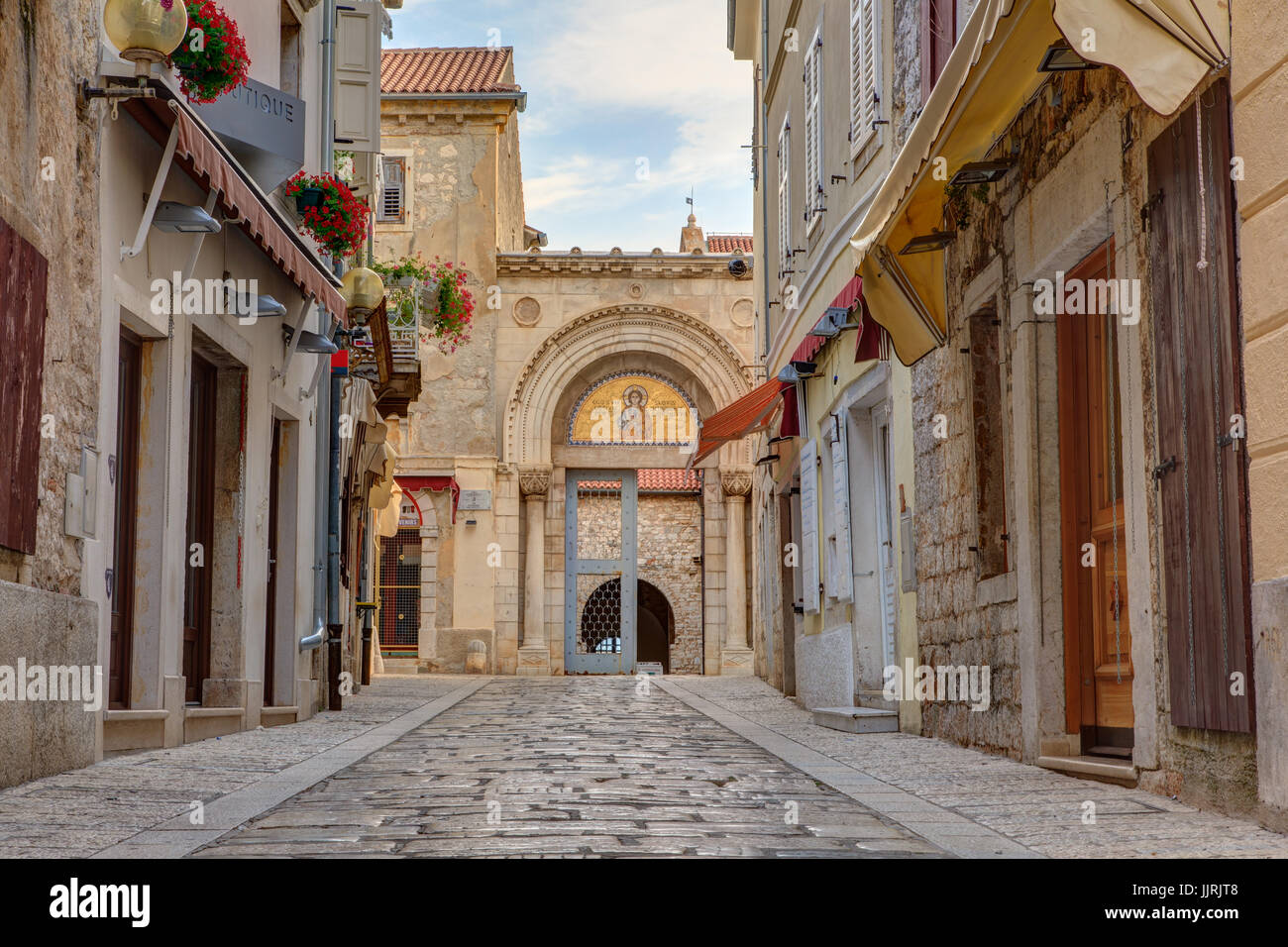 Entrance portal of the Euphrasian Basilica in Porec, Istria. Croatia ...