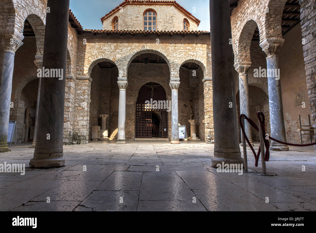 Atrium of the Euphrasian Basilica in Porec, Istria. Croatia Stock Photo ...