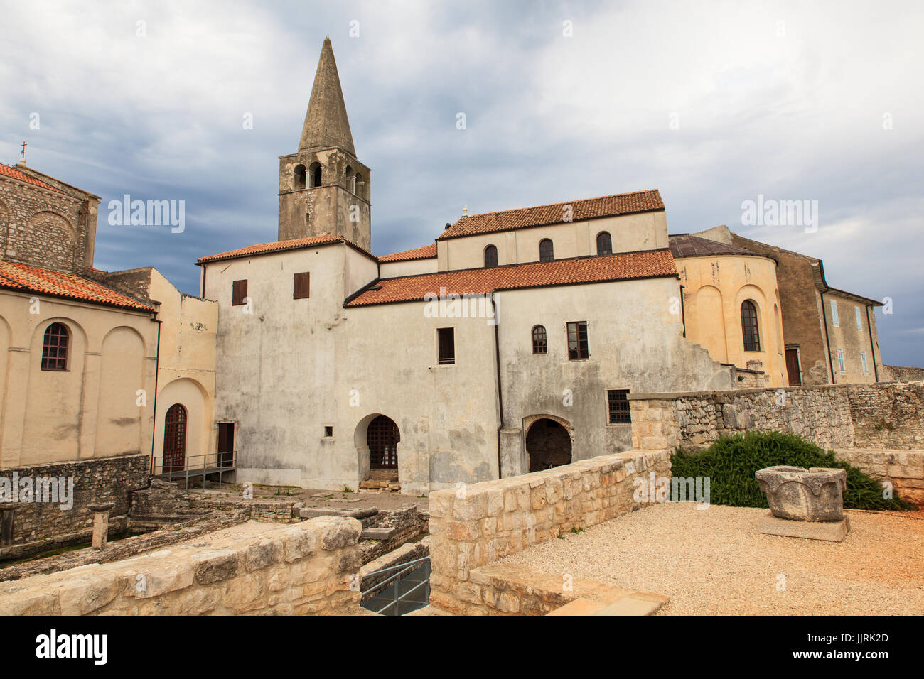 Belltower of the Euphrasian Basilica in Porec, Istria. Croatia Stock ...