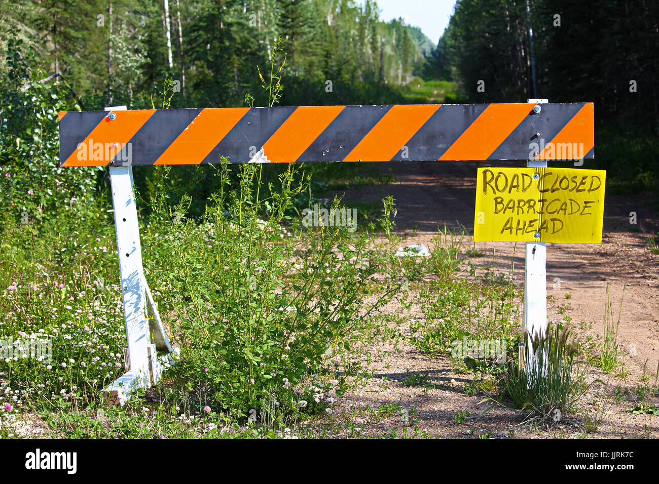 Roadway barricade hi-res stock photography and images - Alamy