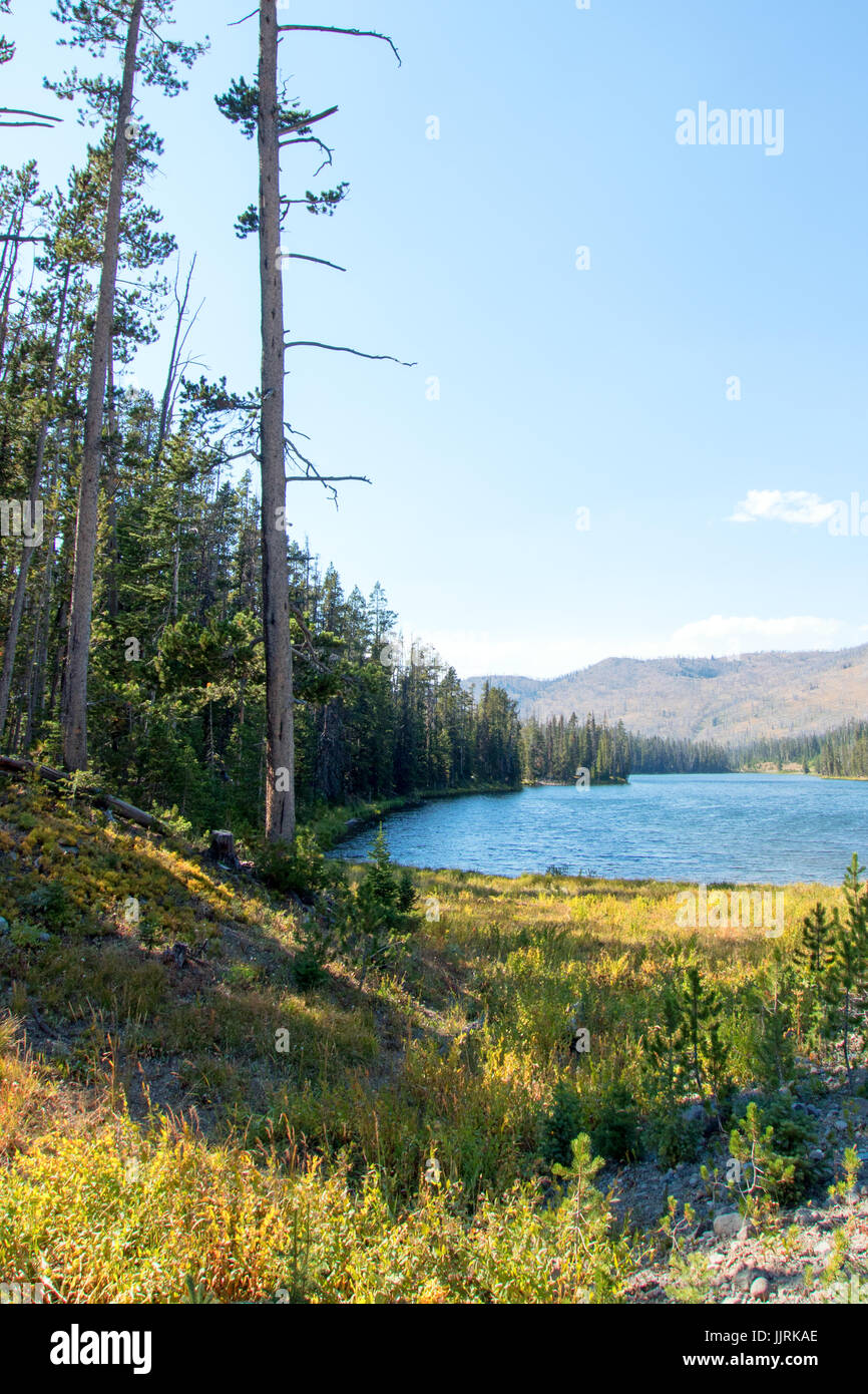 Drought stricken Sylvan Lake on Sylvan Pass on the highway to the east ...