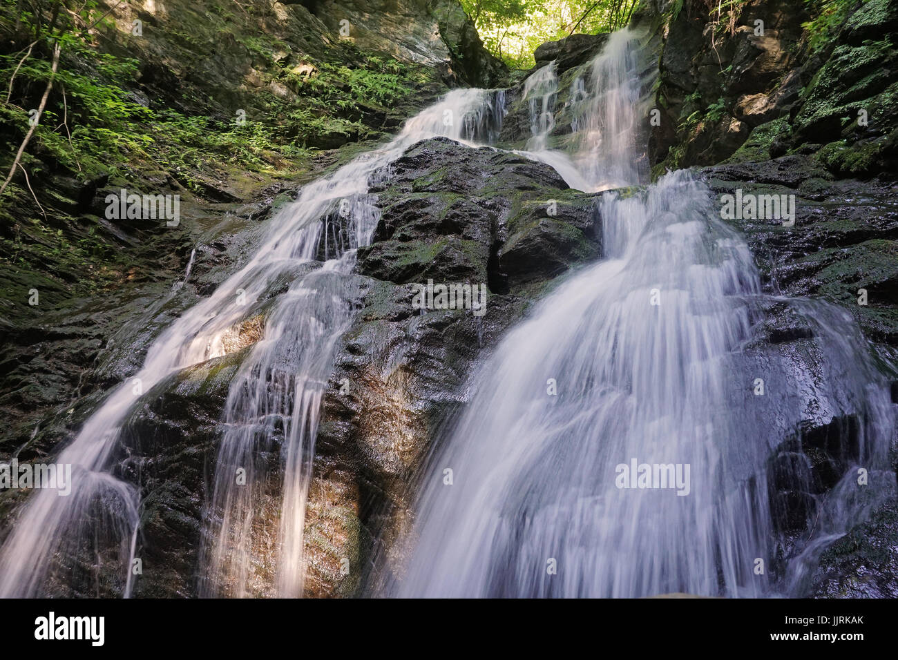 A close up detail of Cascade Falls in North Adams, Massachusetts Stock ...