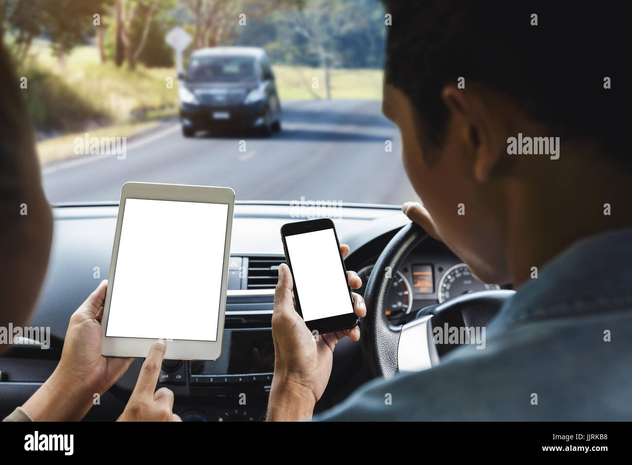 Tablet car map rear hi-res stock photography and images - Alamy