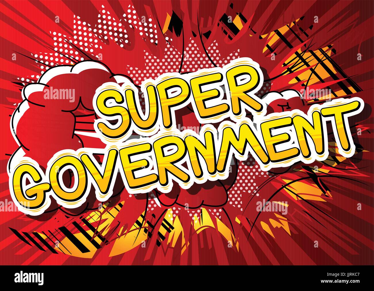 Super Government - Comic book style phrase on abstract background Stock ...