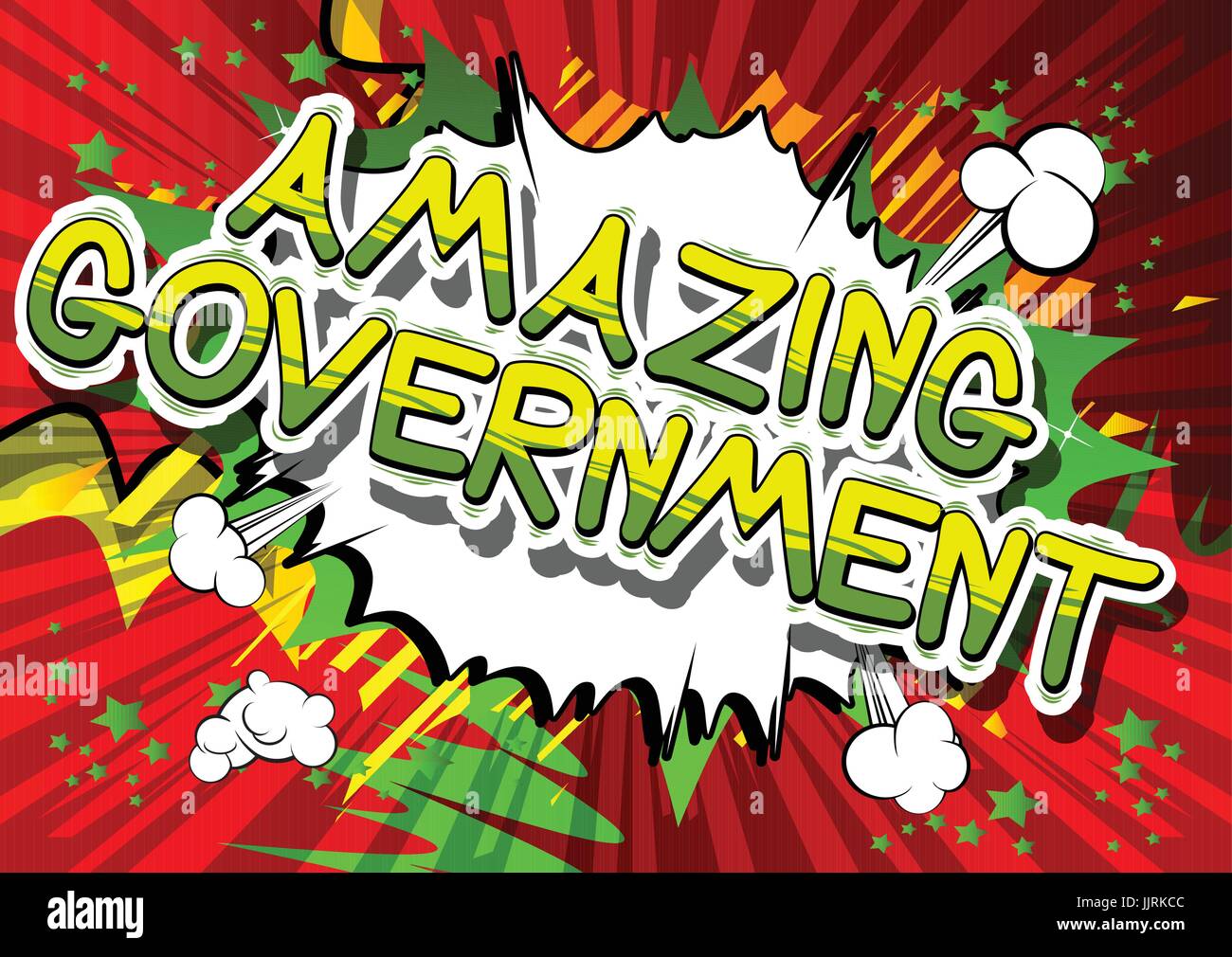 Amazing Government - Comic book style phrase on abstract background ...