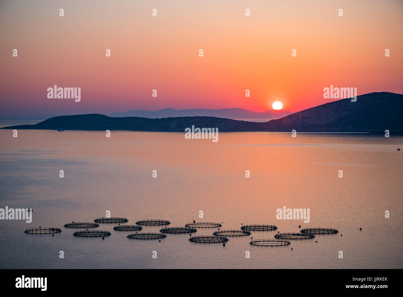 Sunset view fish farm hi-res stock photography and images - Alamy