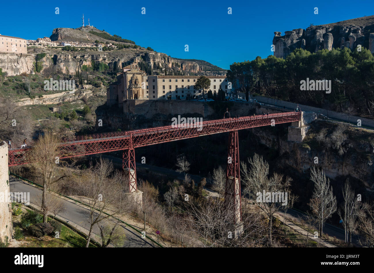 San Pablo bridge and Parador de Cuenca. Saint Paul monastery in the ...