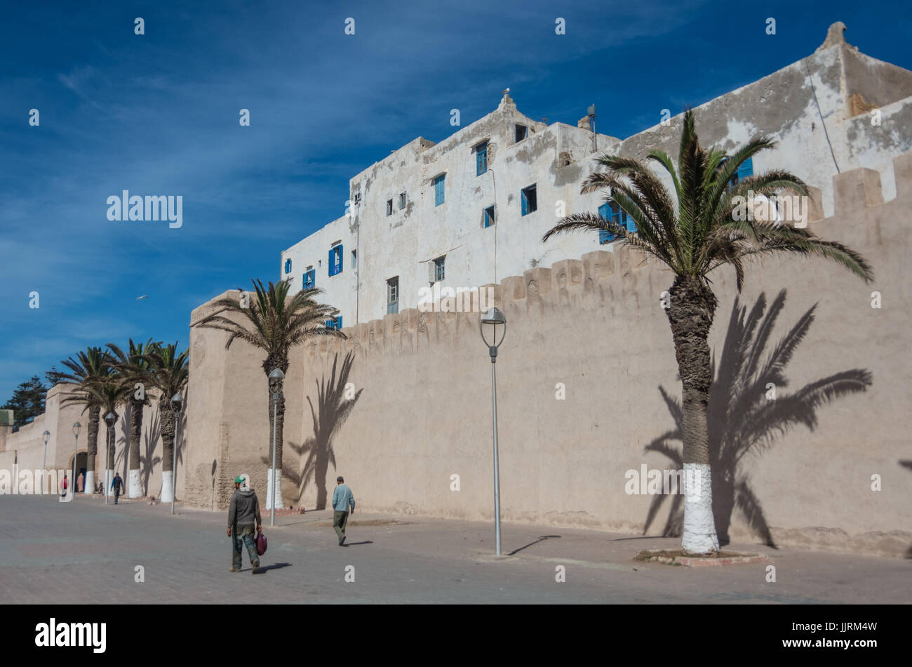Walls and old houses of medieval medina of Essaouira, Morocco Stock ...