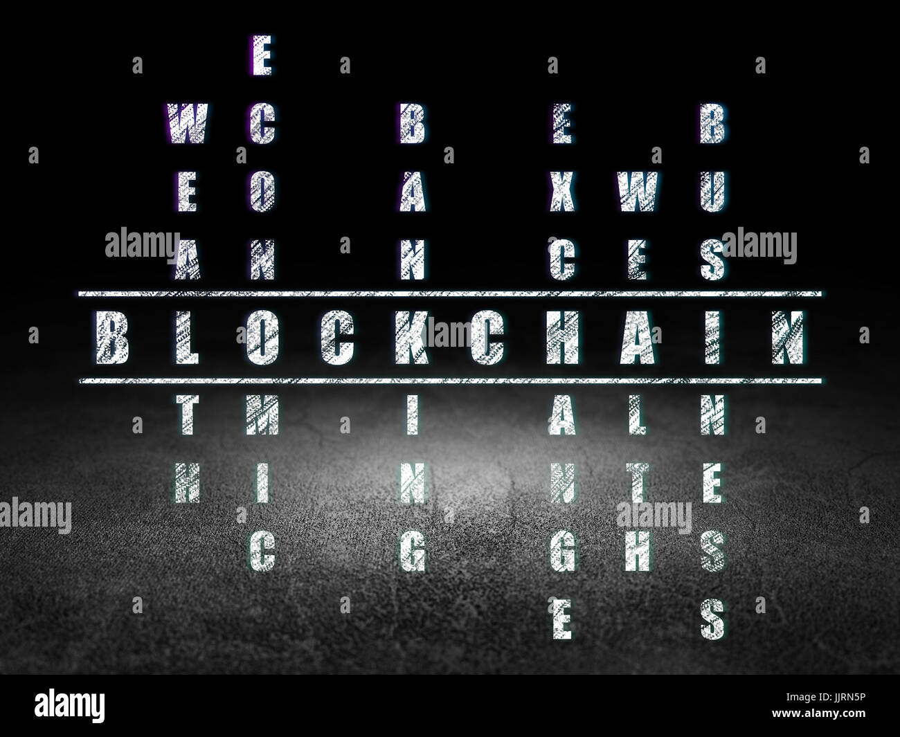 Banking concept: Blockchain in Crossword Puzzle Stock Photo - Alamy