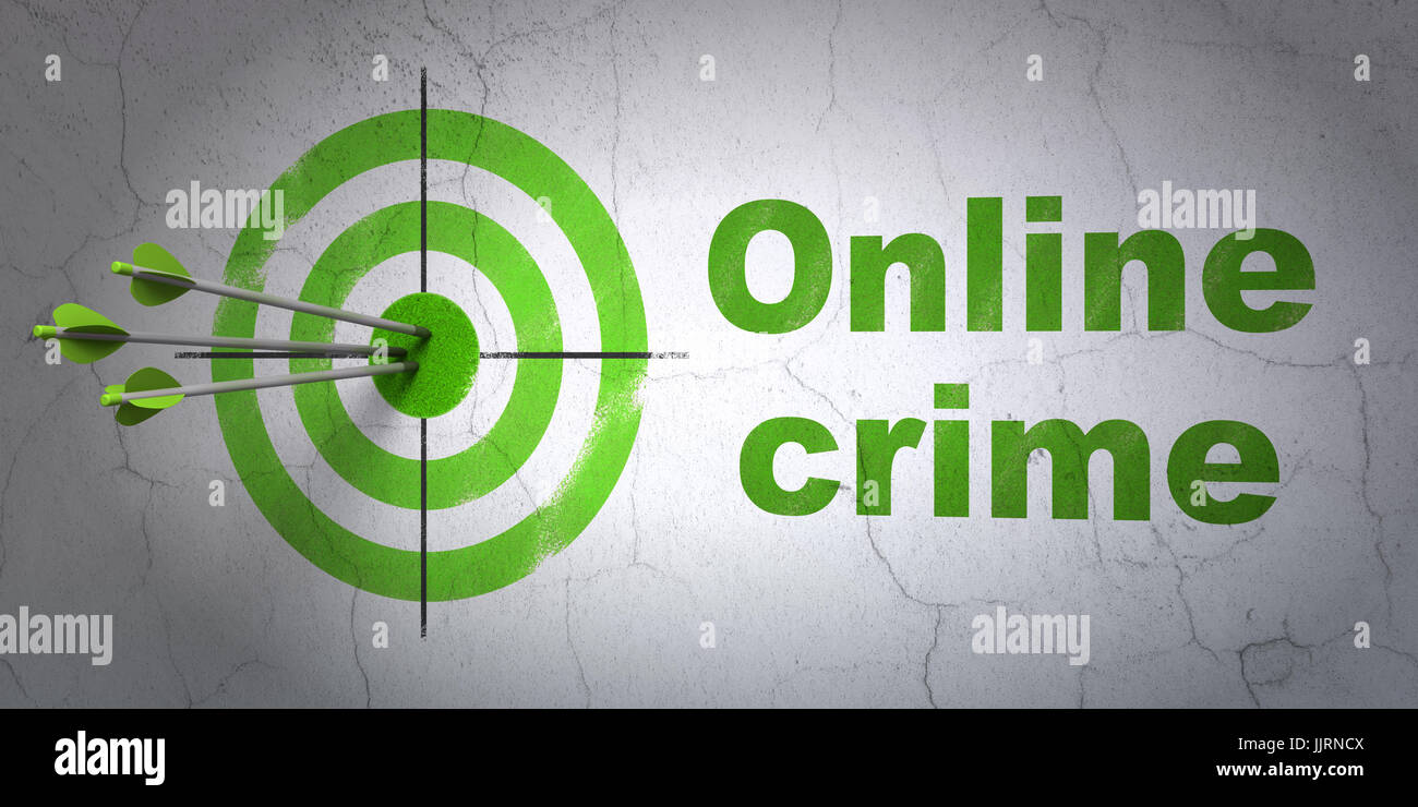 Safety concept: target and Online Crime on wall background Stock Photo ...
