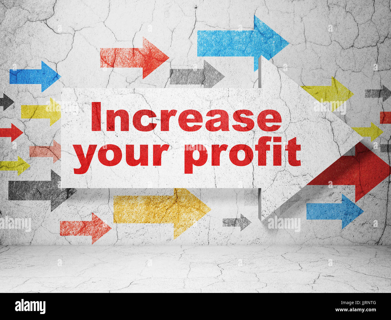 Business concept: arrow with Increase Your profit on grunge wall ...