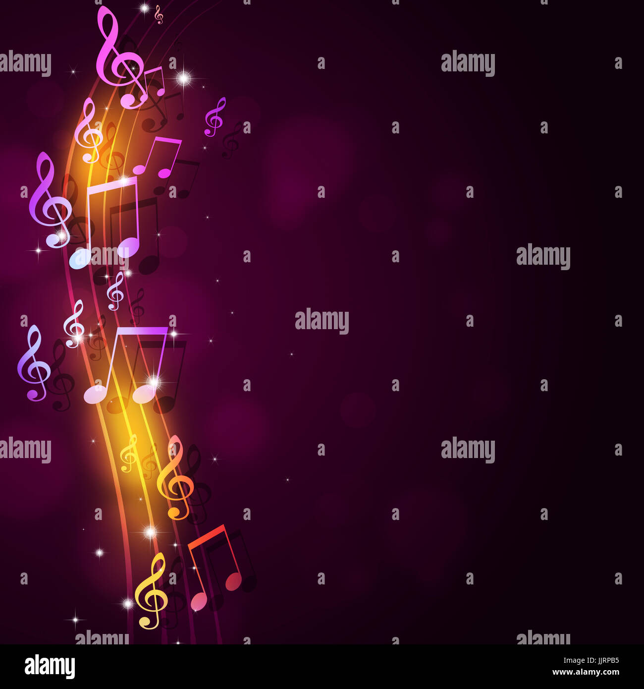 abstract musical background with multicolor music notes Stock Photo - Alamy