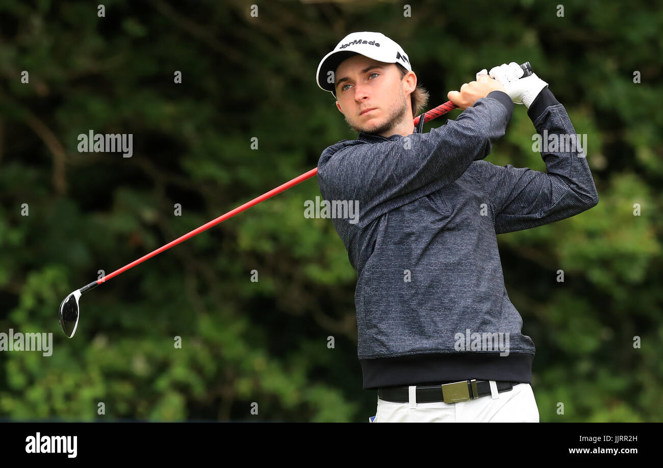 Canada's Austin Connelly tees off the 5th during day one of The Open ...