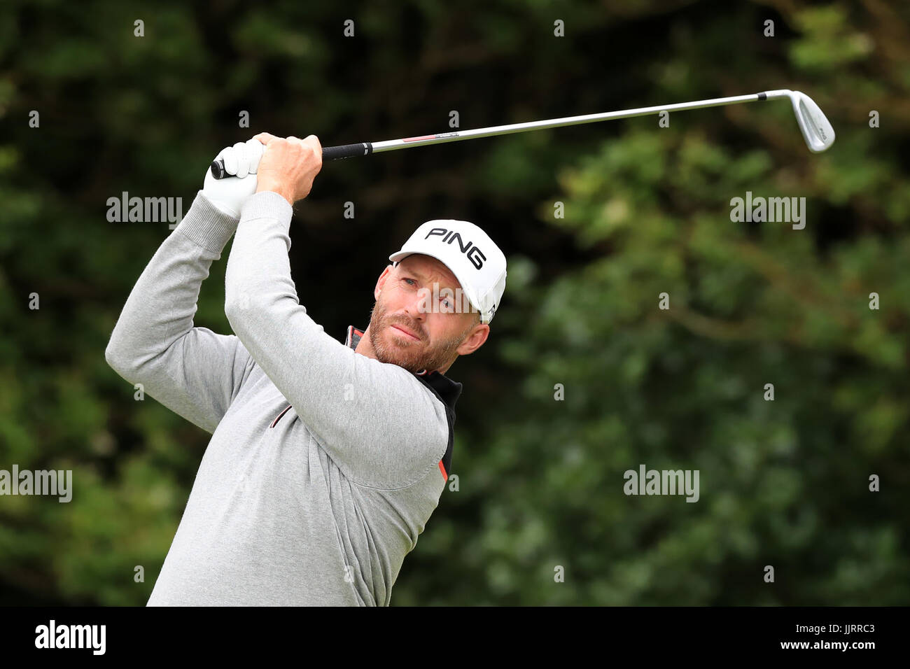 Australia's Adam Bland tees off the 5th during day one of The Open ...
