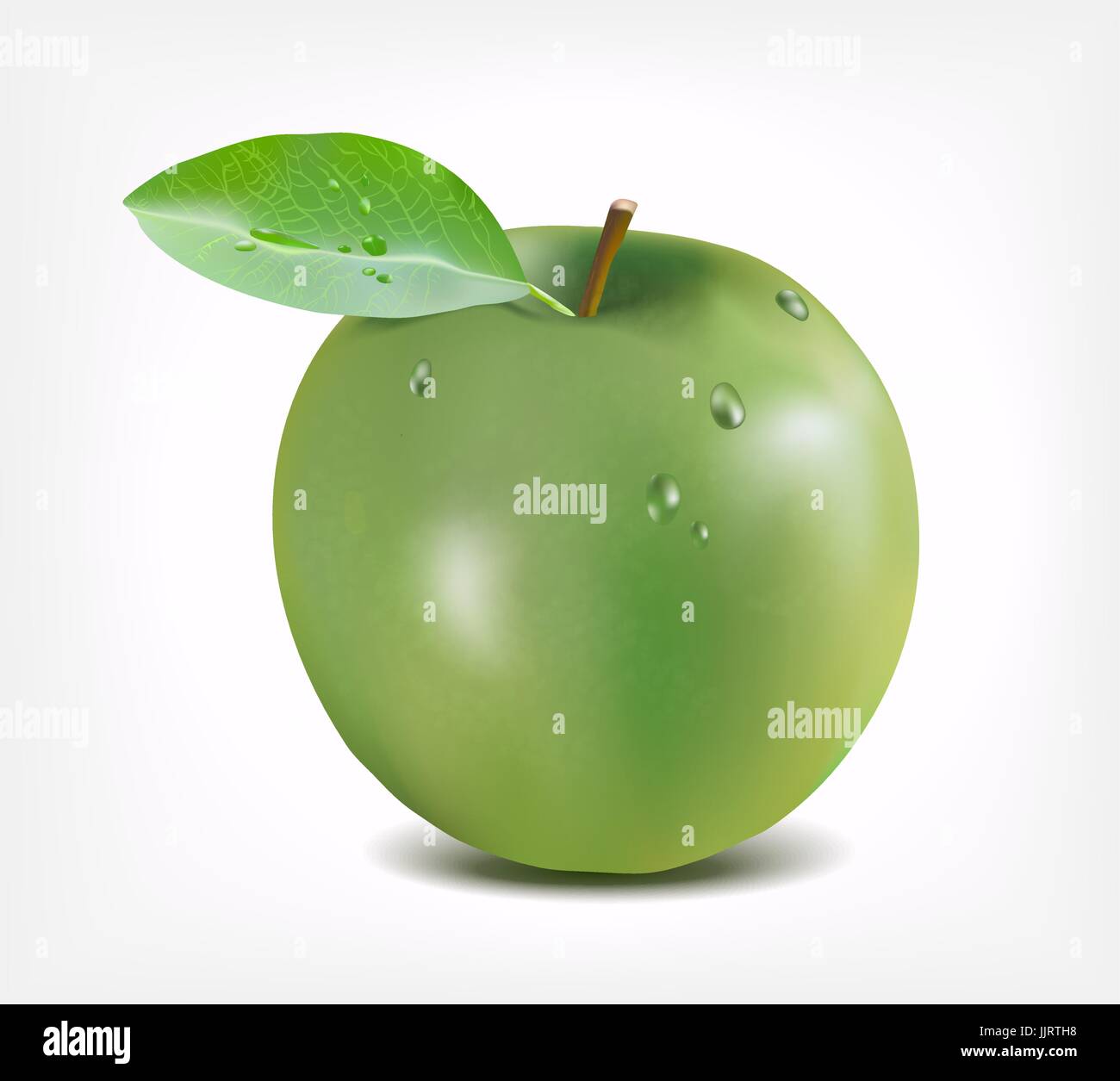 Wet green apple Stock Vector Images - Alamy