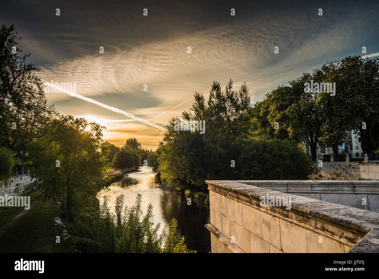 Bridge of Santa Maria in the Burgos, Spain. Camino de Santiago Stock ...