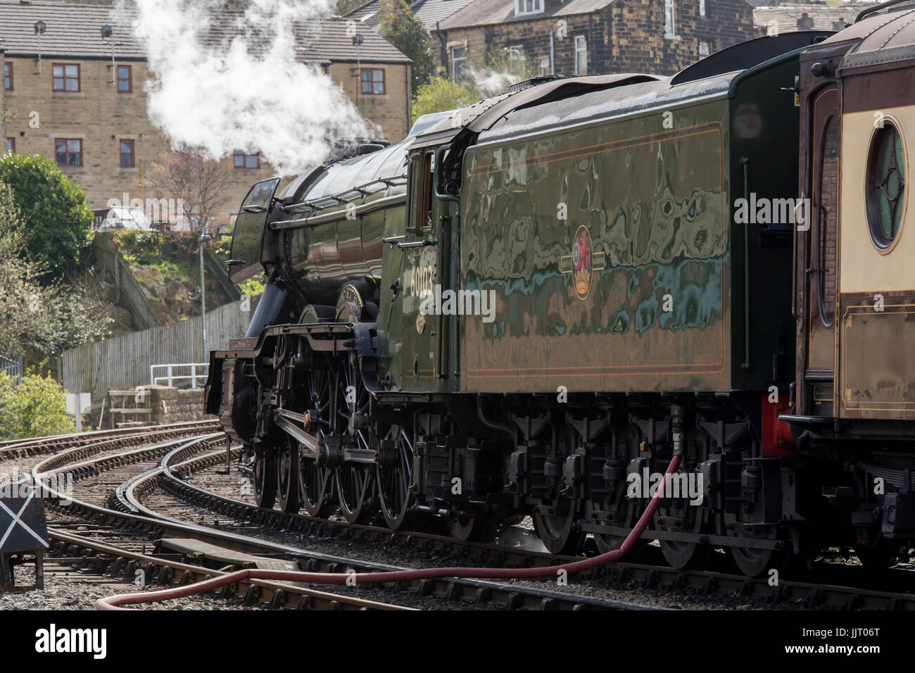 Puffing steam, iconic locomotive engine, LNER Class A3 60103 Flying ...