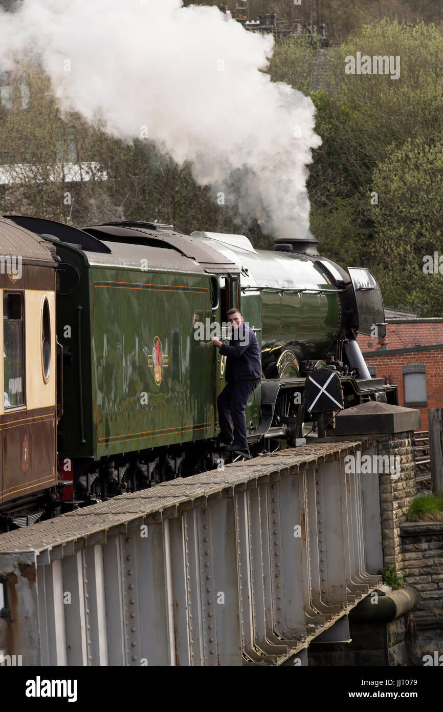 Steam engine driver climbs cab hi-res stock photography and images - Alamy